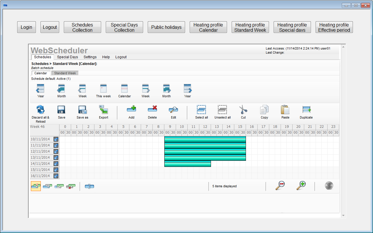 Integrating the Web Scheduler in a mimic